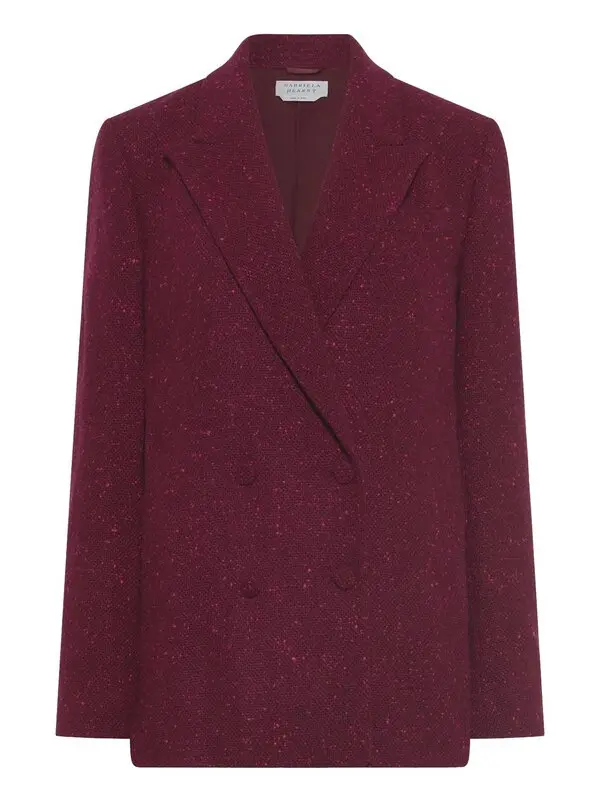 Gabriela Hearst Elliot Blazer In Speckled Cashmere Donegal - Bordeaux