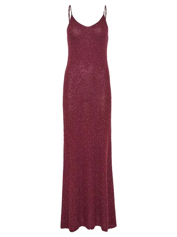 Gabriela Hearst Florian Knit Maxi Slip Dress - Bordeaux