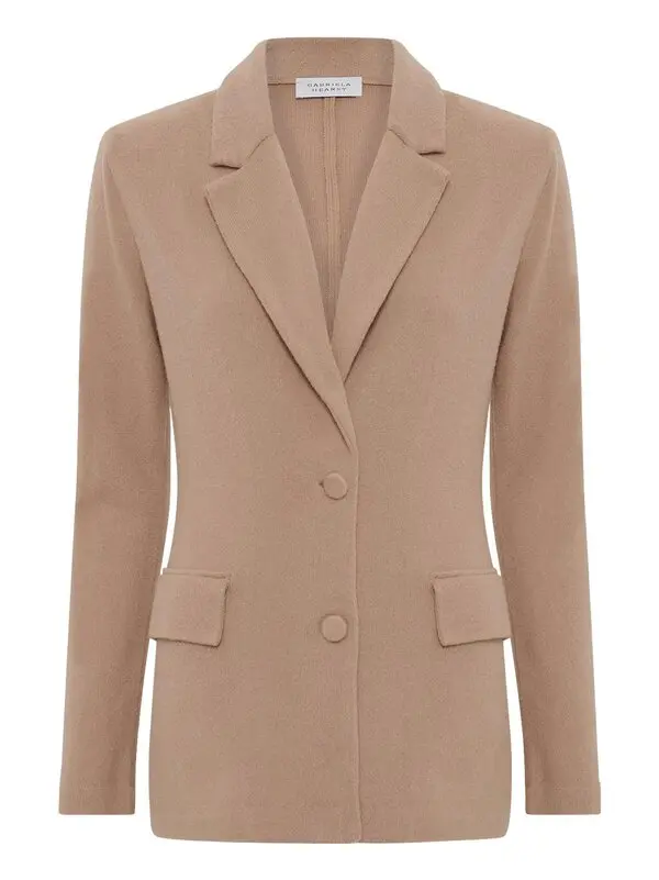 Gabriela Hearst Zander Knit Cashmere Jacket - Camel