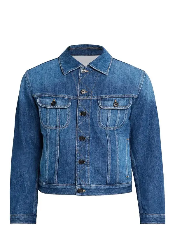 Givenchy Denim Jacket With Leather Patch - Medium Blue