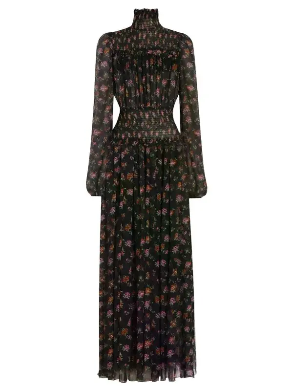 Dolce & Gabbana Floral Maxi Dress - Black
