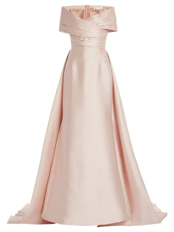 Zuhair Murad Cotton-shantung Draped Maxi Dress - Pink