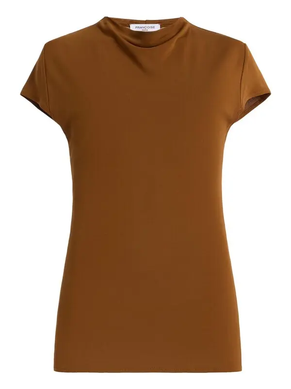 Françoise Nora Jersey Top - Brown
