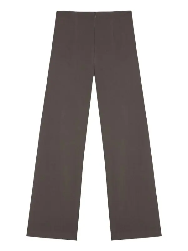 CORTANA Brenna High-rise Hemp-blend Straight-leg Pants - Dark Grey