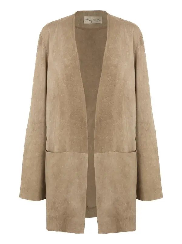 CORTANA Cassian Collarless Linen-blend Jacket - Neutral
