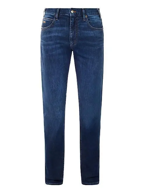 Emporio Armani Regular-fit Stretch-denim Jeans - Medium Blue Denim