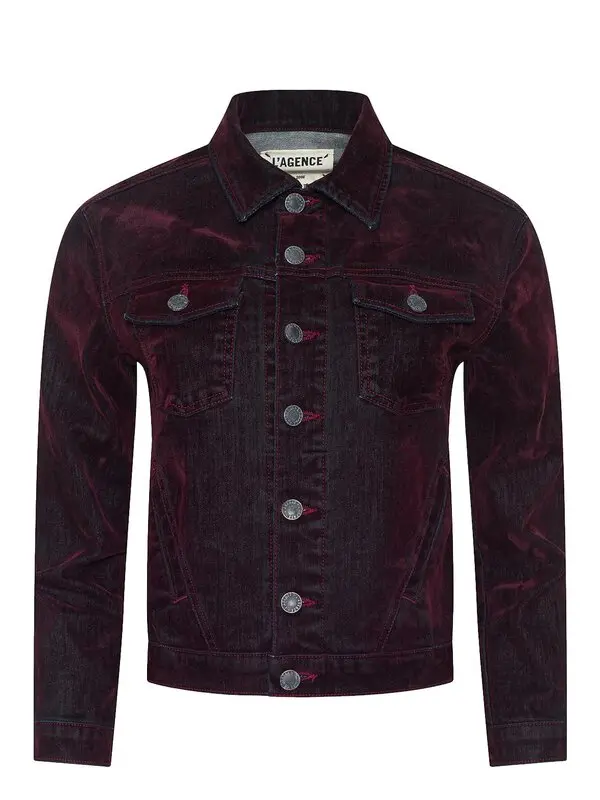 L'Agence Maven Slim Denim Jacket - Bordeaux