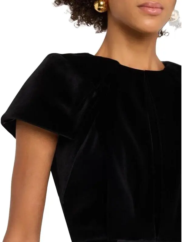 Dice Kayek Pleated Velvet Fit-&-flare Dress - Black