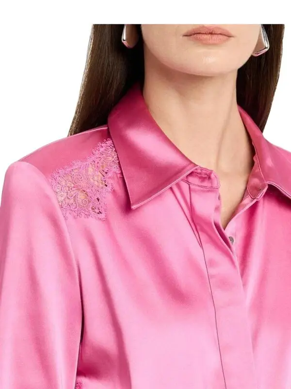 Ramy Brook Serena Satin Button-front Shirt - Pink Garne