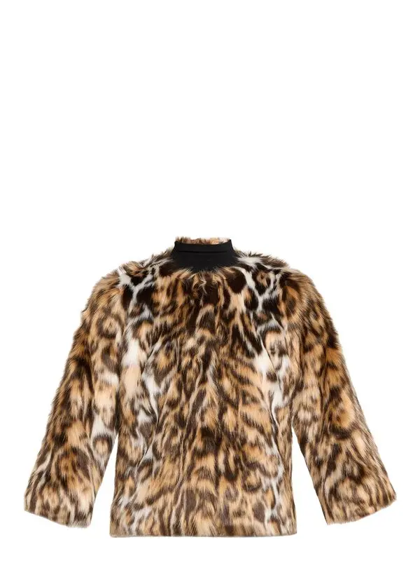 LYLA GRANT Leopard Print Faux-fox Coat - Animal Pri