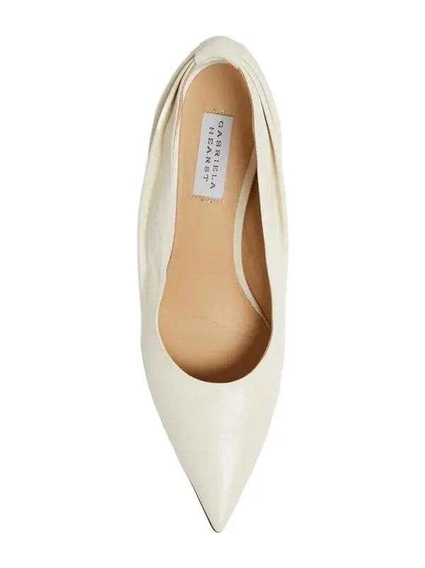 Gabriela Hearst 90mm Amari Leather Slingback Pumps - Ivory