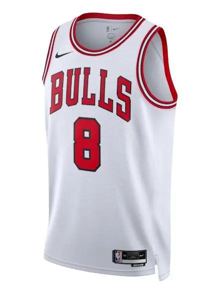 Nike X Nba Chicago Bulls Zach Lavine 8 Association Edition Swingman Jersey - White/red