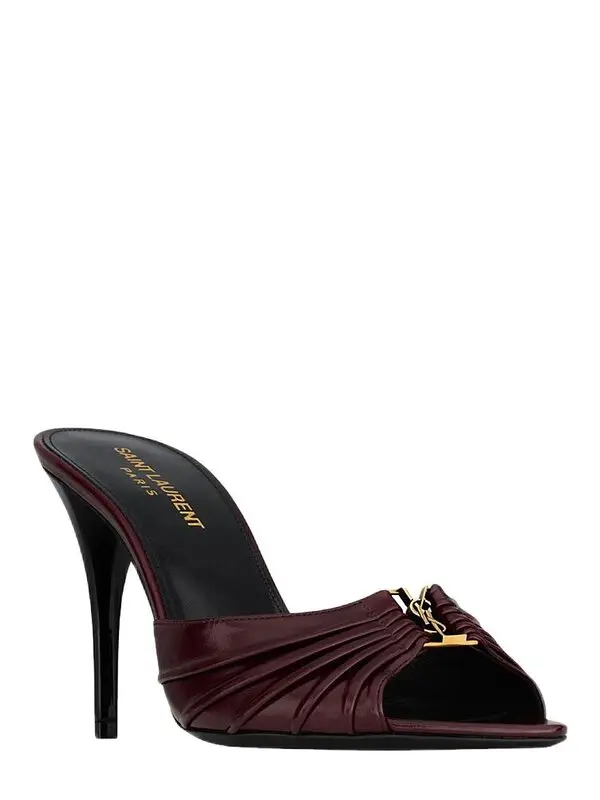 Saint Laurent Babylone Mule Sandals - Bordeaux