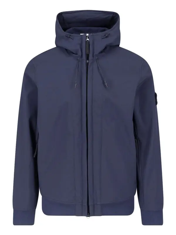 Stone Island Soft Shell-r E.dye® Technology Hooded Jacket - Blue