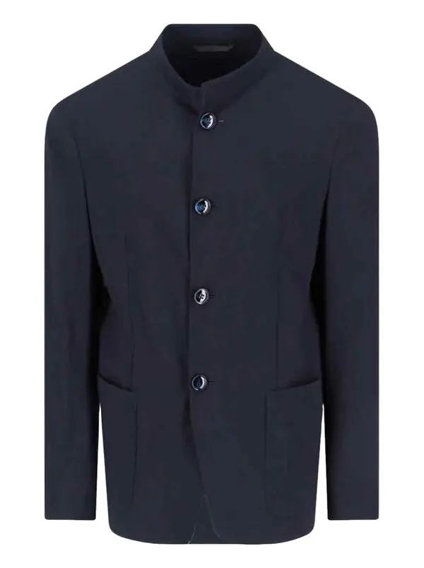 Giorgio Armani Virgin Wool Blazer - Blue