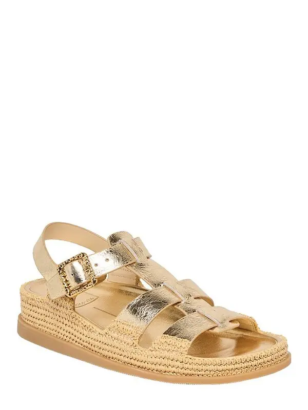Dolce Vita Shenna Espadrille Sandals - Gold Distressed