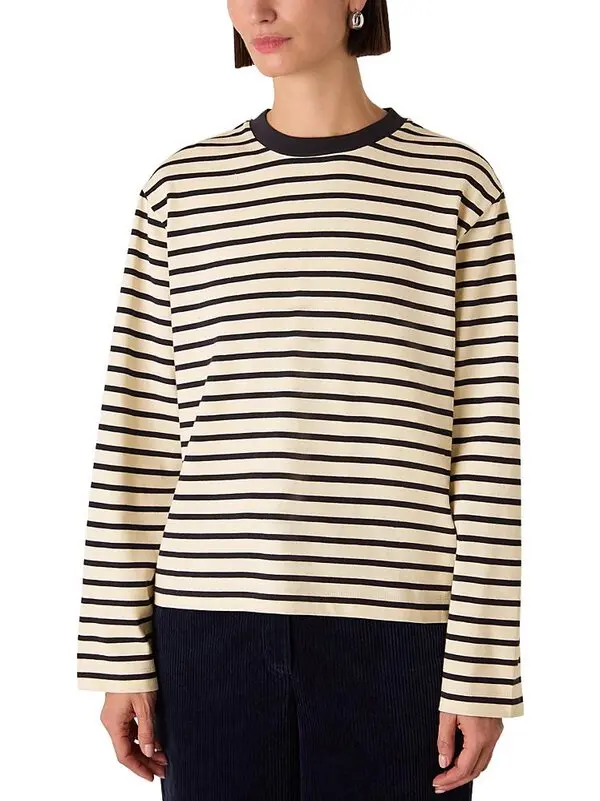 Whistles Striped Top - Ivory/multi