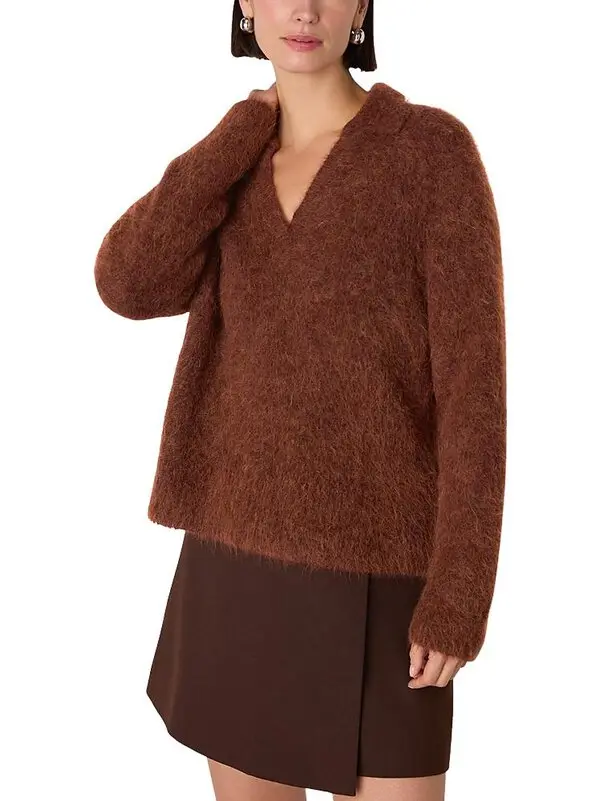 Whistles V-neck Sweater - Rust
