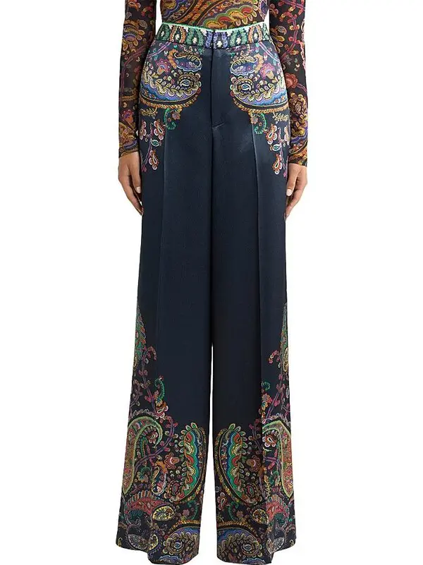 Etro Full Length Wide Leg Trousers - Print On B