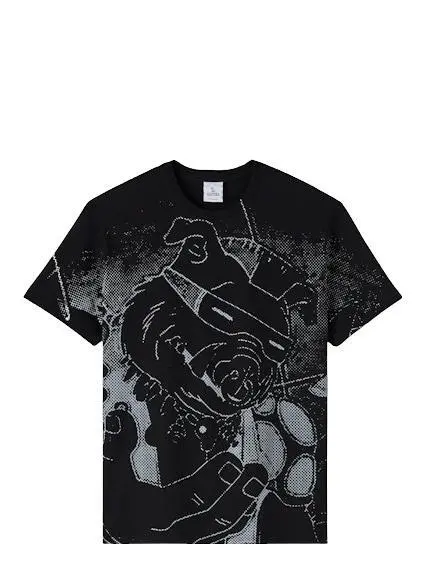OVO Tee Shirtnage Mutant Ninja Turtles All Over Print Tee Shirt - Black