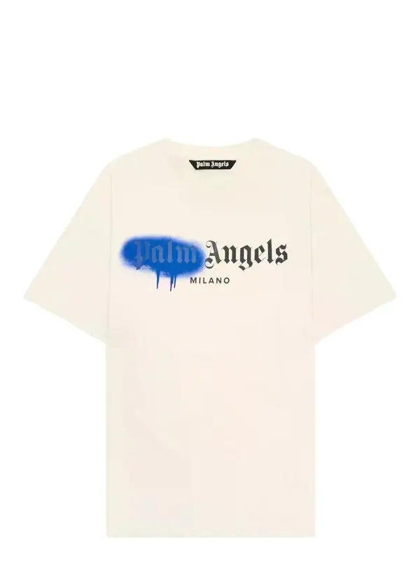 Palm Angels Spray City Milan Dripping Logo T-shirt - Neutrals