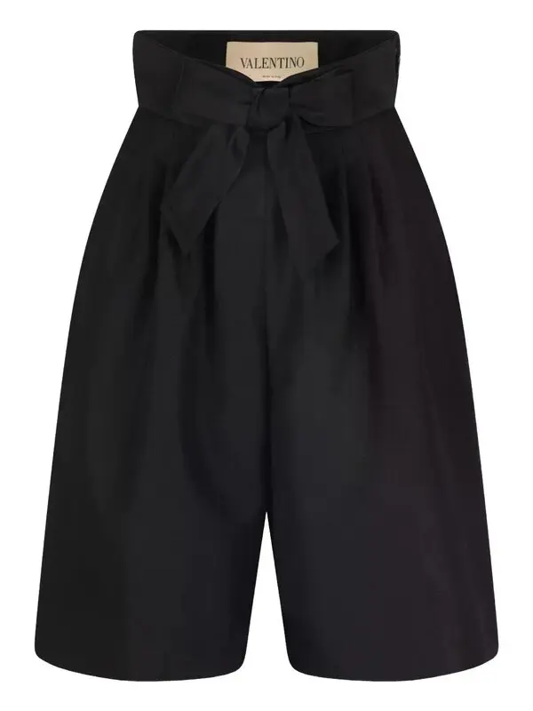 Valentino Garavani Bow-detail Pleated Shorts - Black