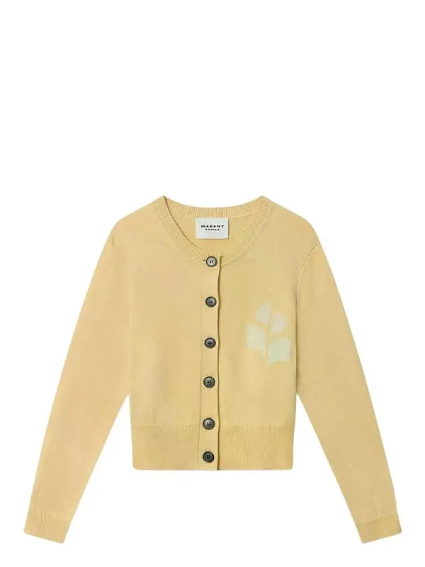 MARANT ETOILE Newton Appliqué Button Cardigan - Yellow
