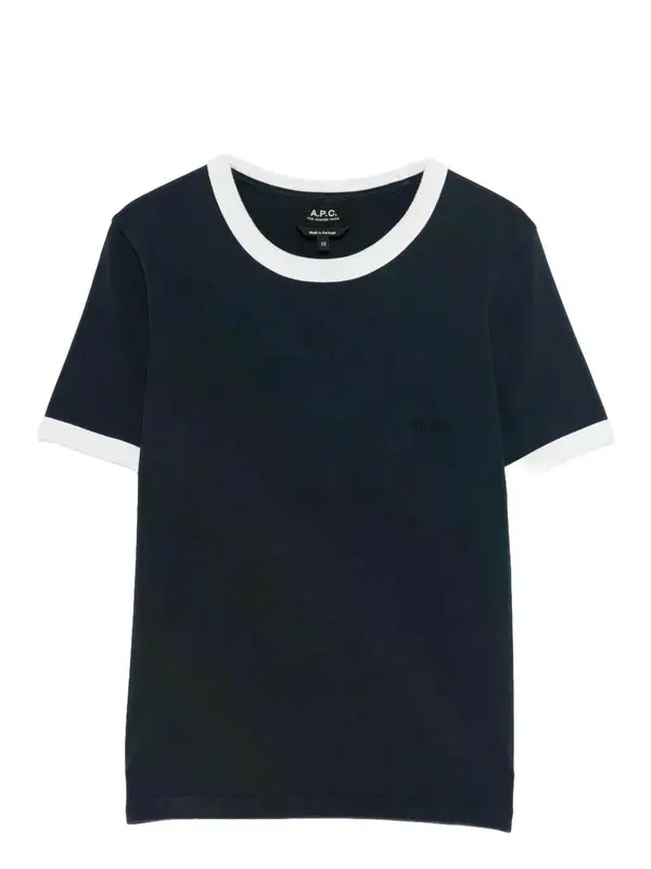 A.p.c. Contrasting-trims T-shirt - Blue