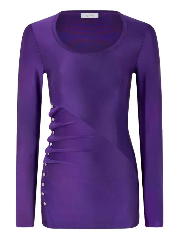 Rabanne Draped Snap-fastening Top - Purple