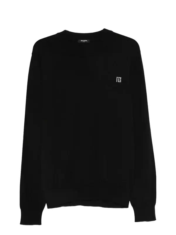 Balmain Logo-detail Long-sleeve T-shirt - Black