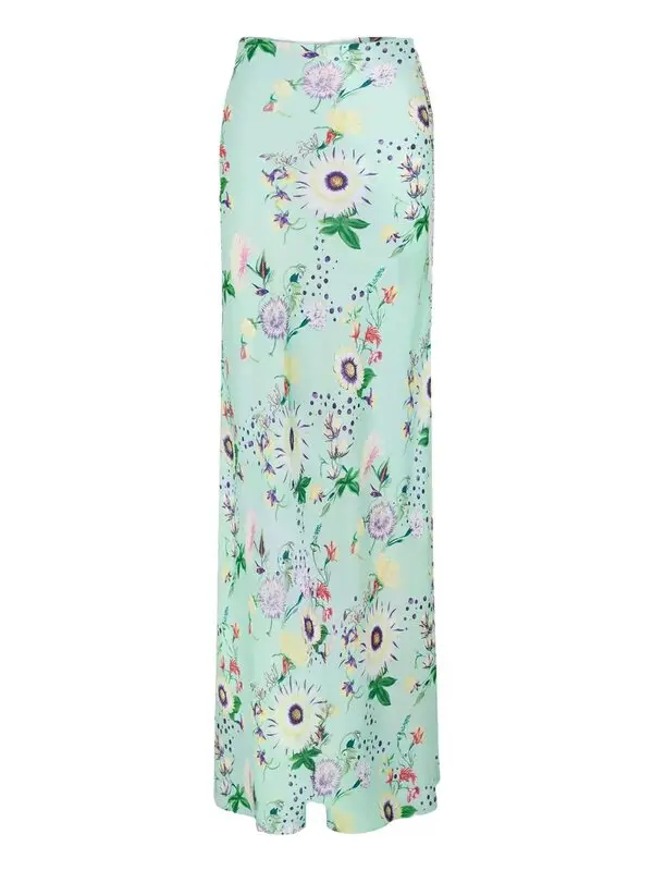 Rabanne Floral Print Chain Skirt - Blue
