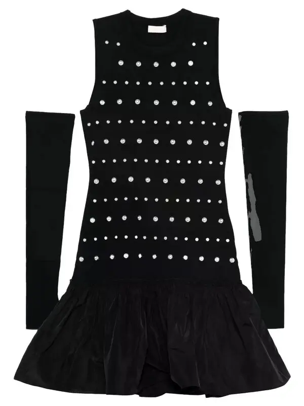 Liu Jo Embellished Ruffled Mini Dress - Black