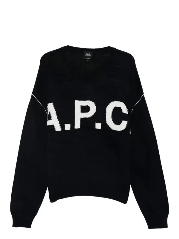 A.p.c. Logo-lettering Sweater - Blue