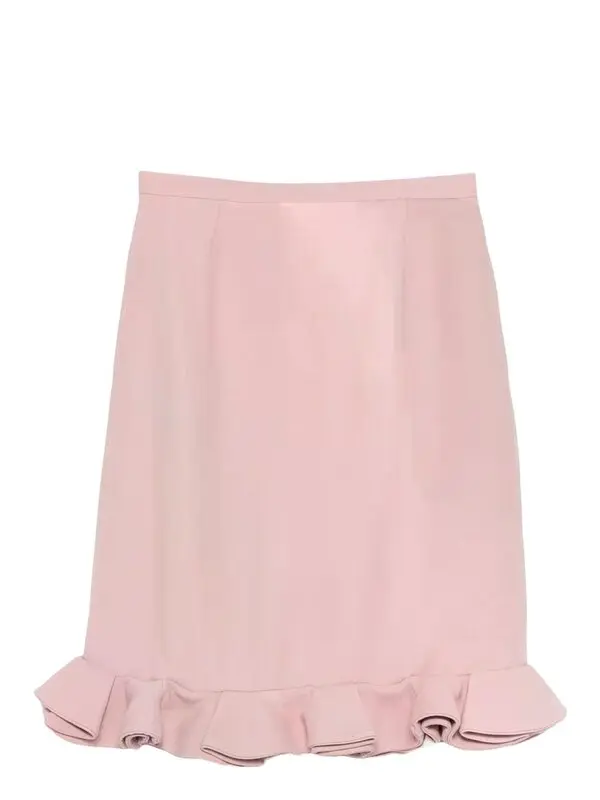 Valentino Garavani Pencil Skirt With Ruffle Hem - Pink