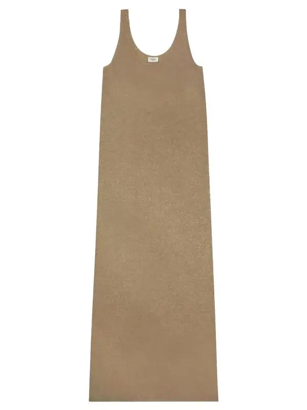 Saint Laurent Sleeveless Knitted Maxi Dress - Neutrals