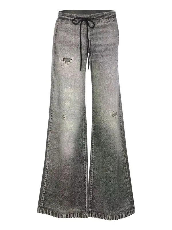 DIESEL D-ainty Distressed Wide-leg Jeans - Grey