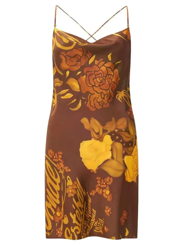 DONDE ESTEBAN Veranera Floral-print Mini Dress - Brown