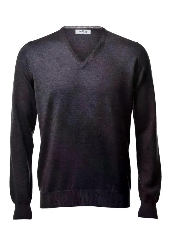 GRAN SASSO V-neck Wool Sweater - Black