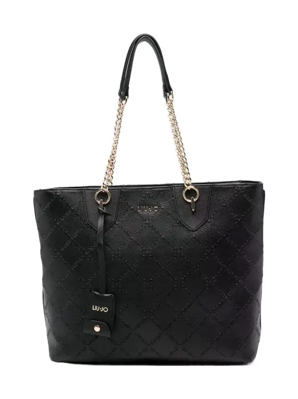 Liu Jo Embossed Chain-handles Tote Bag - Black
