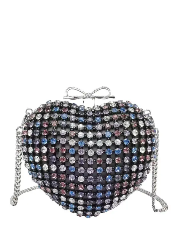 SELF-PORTRAIT Heart-shaped Clutch Bag - Black