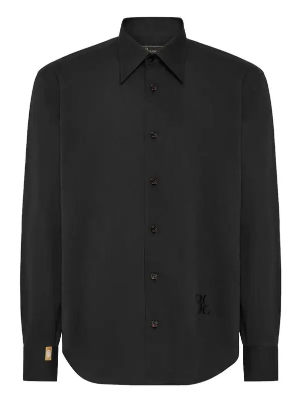 BILLIONAIRE Tuxedo Shirt Gold Cut - Black
