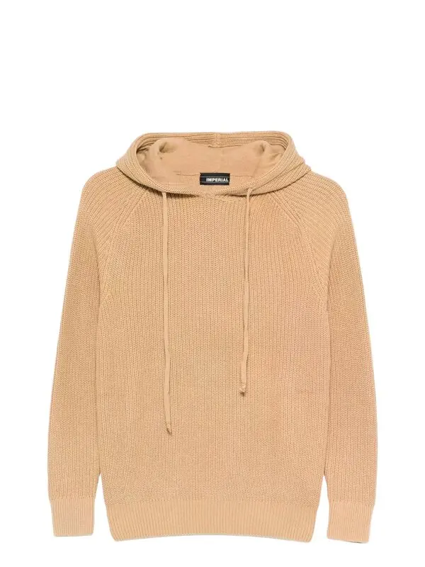 Imperial Ribbed Knit Hoodie - Neutrals