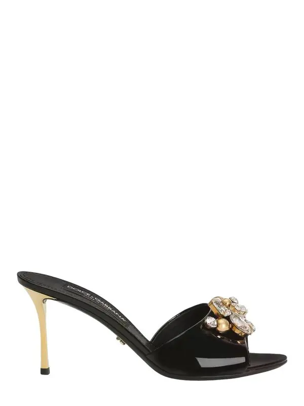 Dolce & Gabbana 75mm Crystal-embellished Heeled Mules - Black