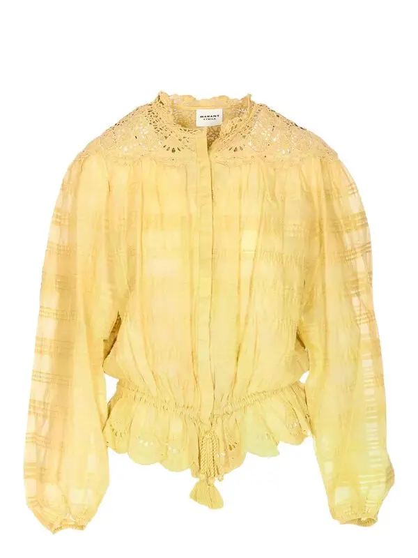 MARANT ETOILE Embroidered Blouse - Yellow