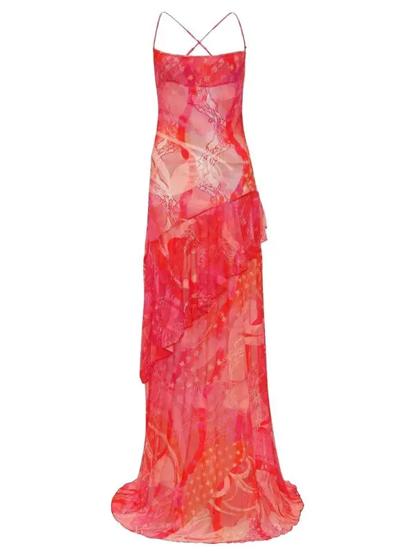 DONDE ESTEBAN Toronja Layered Lace Maxi Dress - Orange