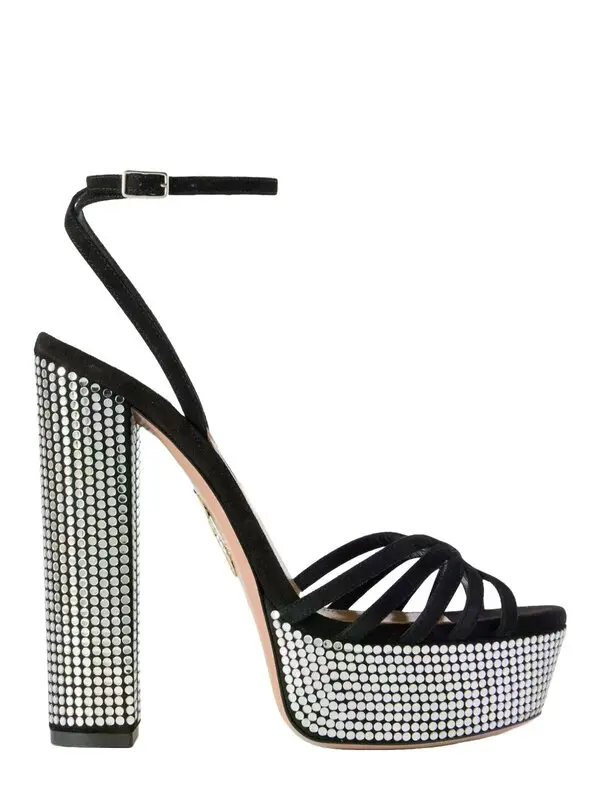 AQUAZZURA Platform Embellished Sandals - Black