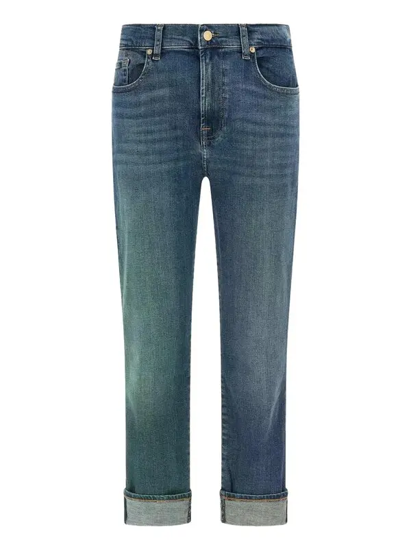 7 For All Mankind Turn-up Hem Jeans - Blue