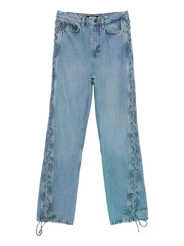 Remain Birger Christensen Lace-up Straight Leg Jeans - Blue