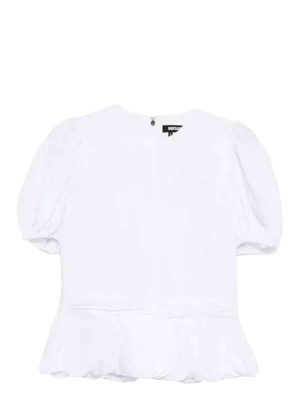 Remain Birger Christensen Puff-sleeves Peplum Top - White