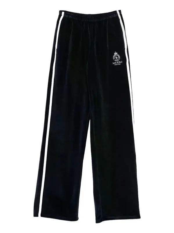 SPORTY & RICH Side-stripe Logo-detail Track Pants - Blue